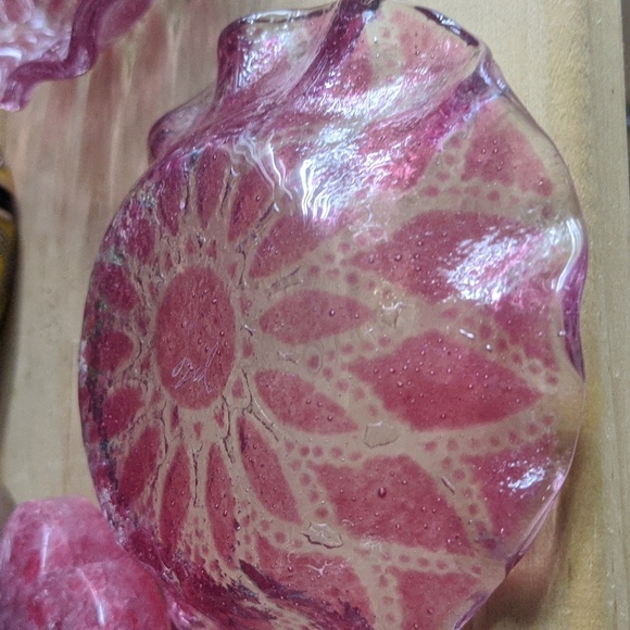 pink glass | Accents | Pink Glass Dishes Rare Vintage Plates Dish Candy ...